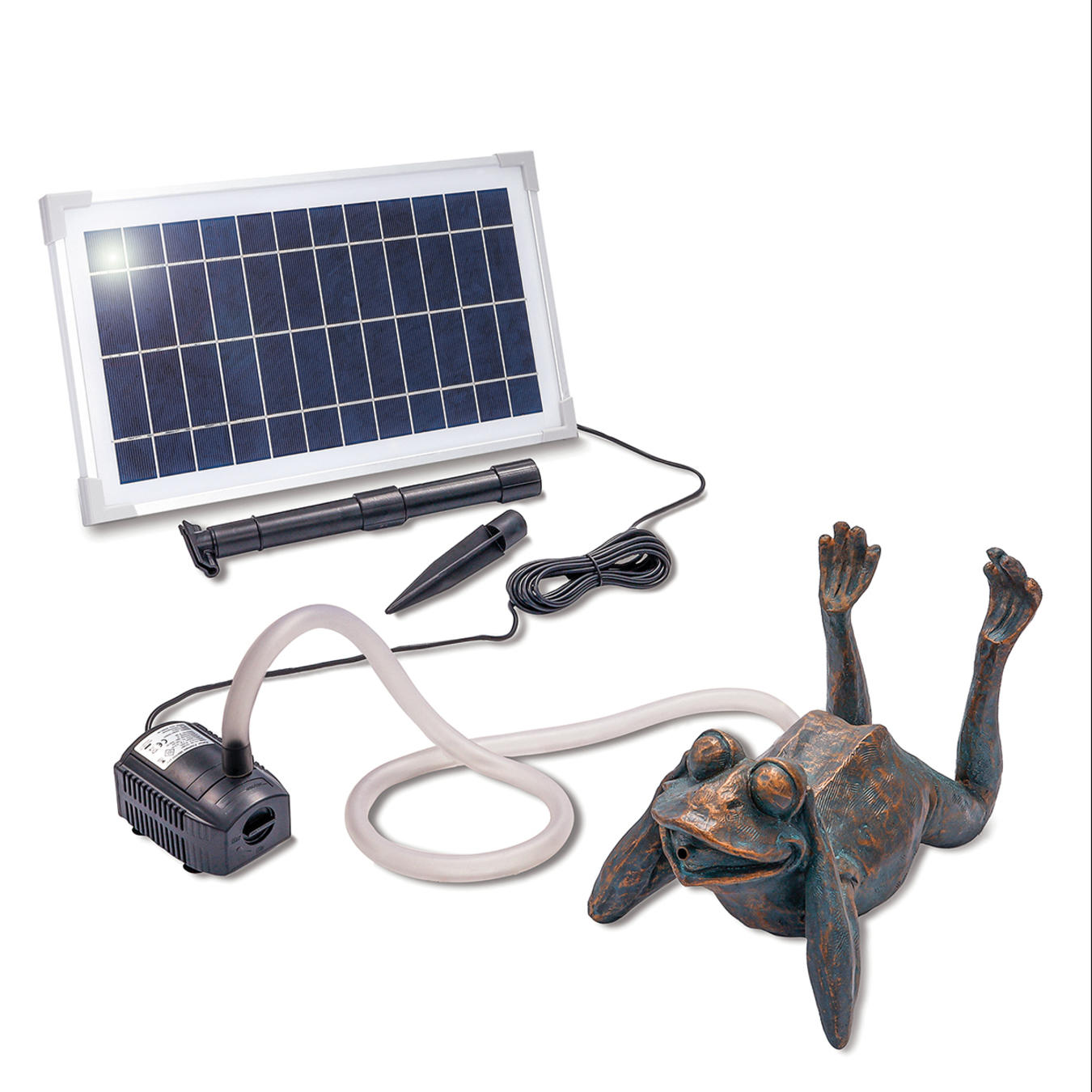 Wasserspeiender Frosch mit Solarpumpe - Beckmann GmbH & Co. KG